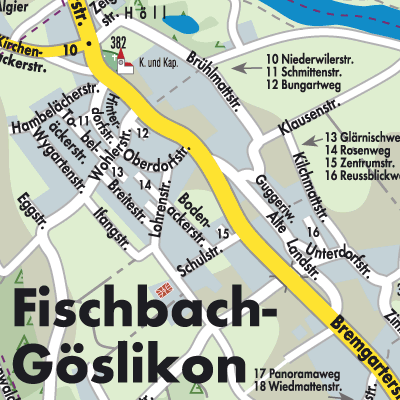 Fischbach-Göslikon - Stadtpläne und Landkarten