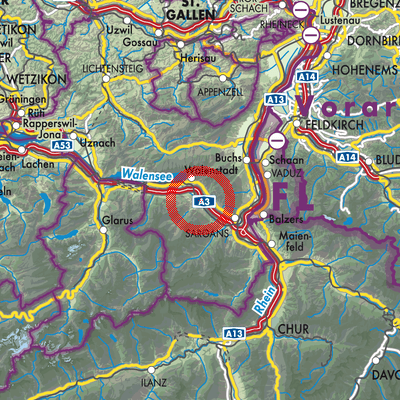 Flums - Stadtpläne und Landkarten
