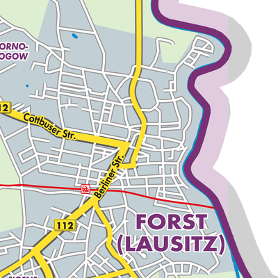 Forst (Lausitz) - Baršć - Stadtpläne und Landkarten