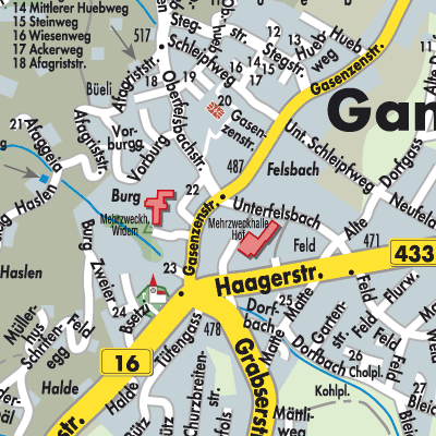 Gams - Stadtpläne und Landkarten