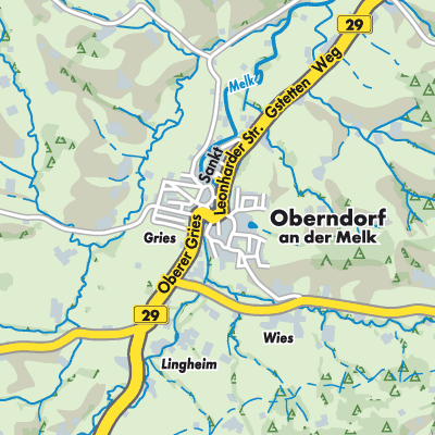 Oberndorf an der Melk - Stadtpläne und Landkarten