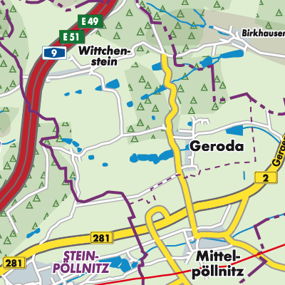 Geroda - Stadtpläne und Landkarten