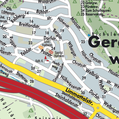 Geroldswil - Stadtpläne und Landkarten
