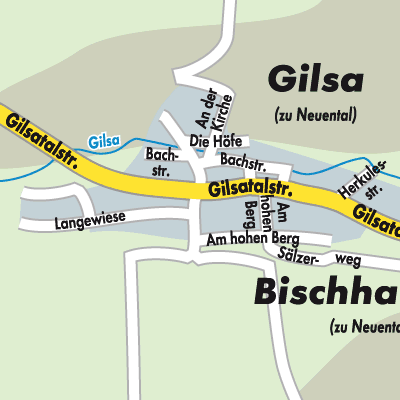 Gilsa - Stadtpläne und Landkarten