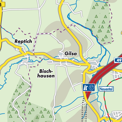 Gilsa - Stadtpläne und Landkarten