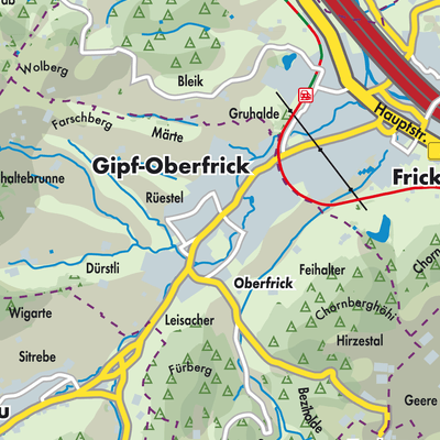 Gipf-Oberfrick - Stadtpläne und Landkarten