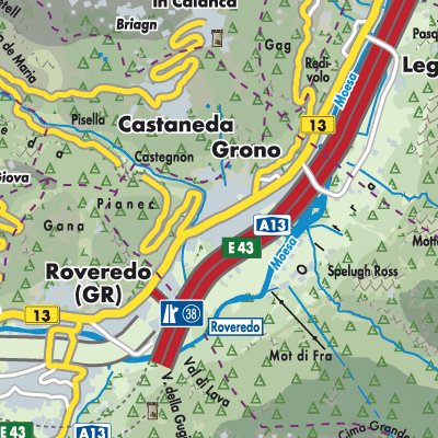 Grono - Stadtpläne und Landkarten