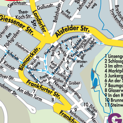 Grünberg - Stadtpläne und Landkarten