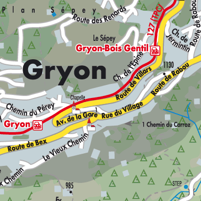 Gryon - Stadtpläne und Landkarten