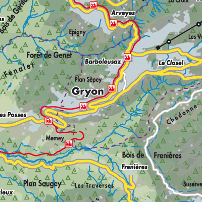 Gryon - Stadtpläne und Landkarten