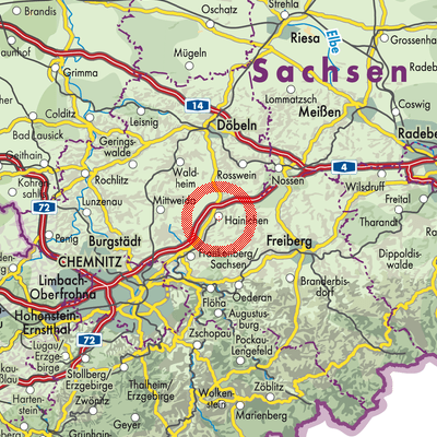 Hainichen - Stadtpläne und Landkarten