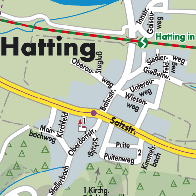 Hatting - Stadtpläne und Landkarten