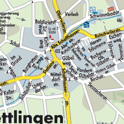 Hettlingen - Stadtpläne und Landkarten