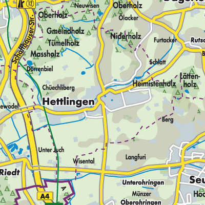 Hettlingen - Stadtpläne und Landkarten