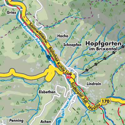 Hopfgarten im Brixental - Stadtpläne und Landkarten