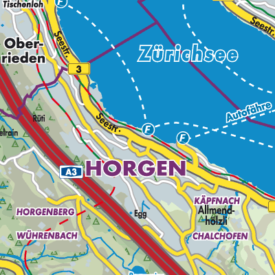 Horgen - Stadtpläne und Landkarten