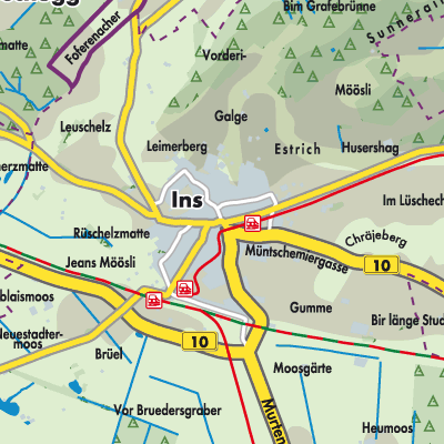 Ins - Stadtpläne und Landkarten