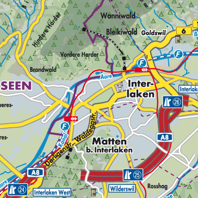 Interlaken - Stadtpläne und Landkarten