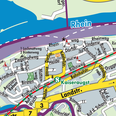 Kaiseraugst - Stadtpläne und Landkarten