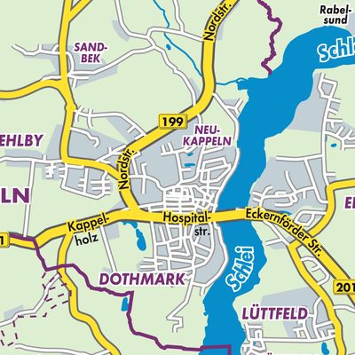 Kappeln-Land - Stadtpläne und Landkarten