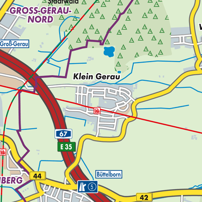 Klein-Gerau - Stadtpläne und Landkarten