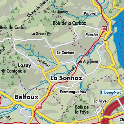 La Sonnaz - Stadtpläne und Landkarten