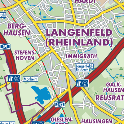 Langenfeld (Rheinland) - Stadtpläne und Landkarten