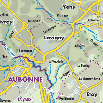 Lavigny - Stadtpläne und Landkarten