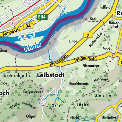 Leibstadt - Stadtpläne und Landkarten