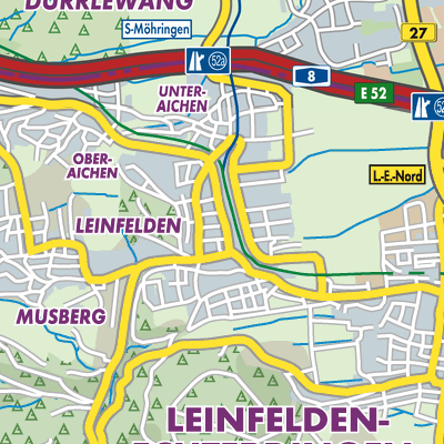 Leinfelden - Stadtpläne und Landkarten