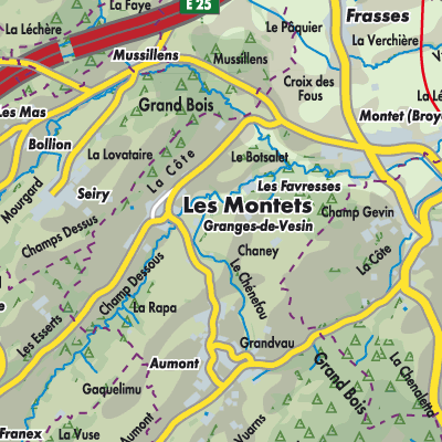 Les Montets - Stadtpläne und Landkarten