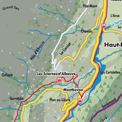 Les Sciernes-d'Albeuve - Stadtpläne und Landkarten
