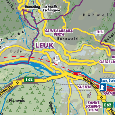 Leuk - Stadtpläne und Landkarten
