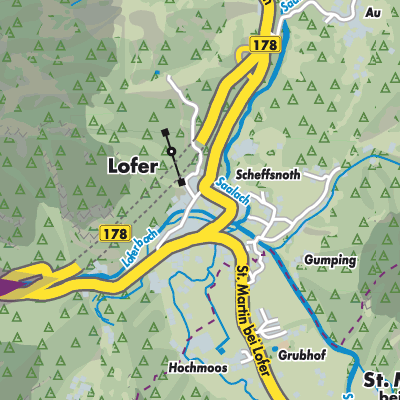 Lofer - Stadtpläne und Landkarten