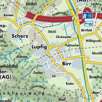 Lupfig - Stadtpläne und Landkarten