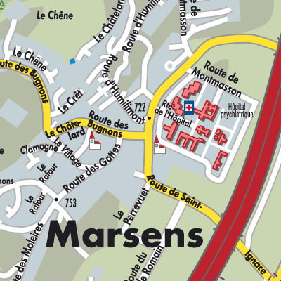 Marsens - Stadtpläne und Landkarten