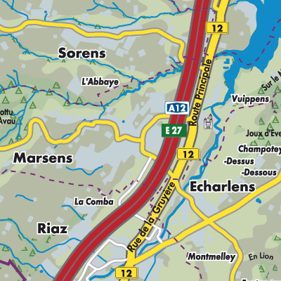 Marsens - Stadtpläne und Landkarten