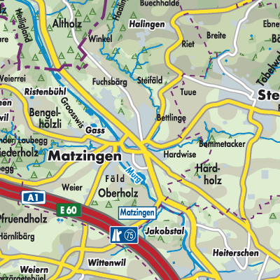 Matzingen - Stadtpläne und Landkarten