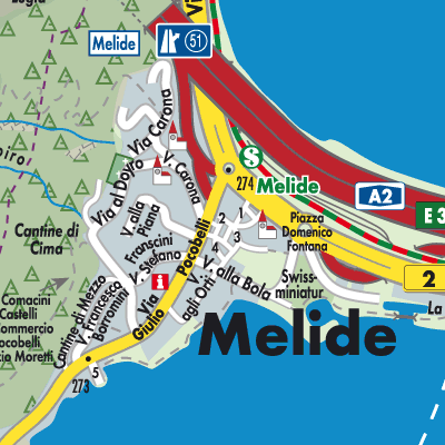 Melide - Stadtpläne und Landkarten