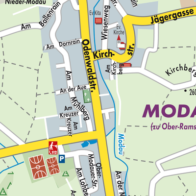 Modau - Stadtpläne und Landkarten