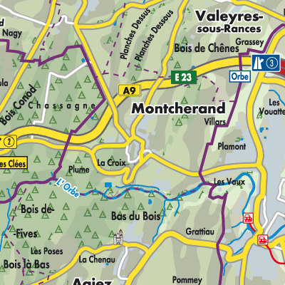 Montcherand - Stadtpläne und Landkarten