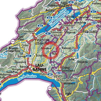 Moudon - Stadtpläne und Landkarten