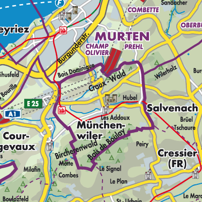 Münchenwiler - Stadtpläne und Landkarten