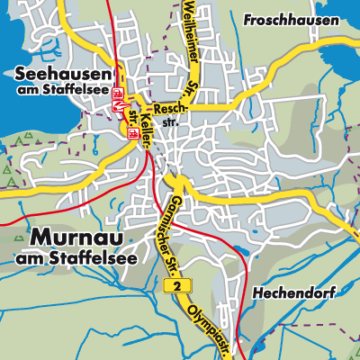 Murnau am Staffelsee - Stadtpläne und Landkarten