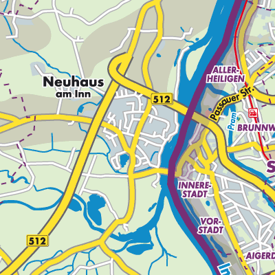 Neuhaus am Inn - Stadtpläne und Landkarten