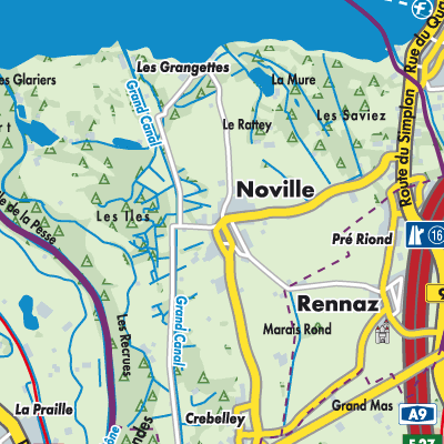 Noville - Stadtpläne und Landkarten