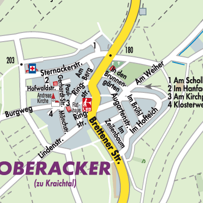 Oberacker - Stadtpläne und Landkarten