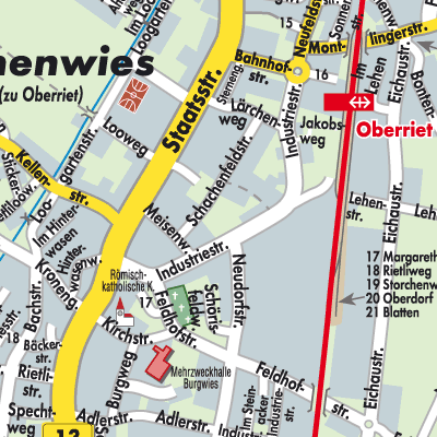 Oberriet - Stadtpläne und Landkarten