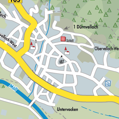 Obervellach - Stadtpläne und Landkarten