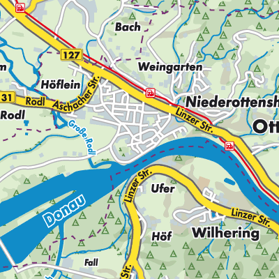 Ottensheim - Stadtpläne und Landkarten